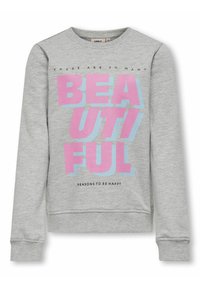 ONLY GIRLS PRINT - Sweater - light grey melange/grijs - Zalando.nl