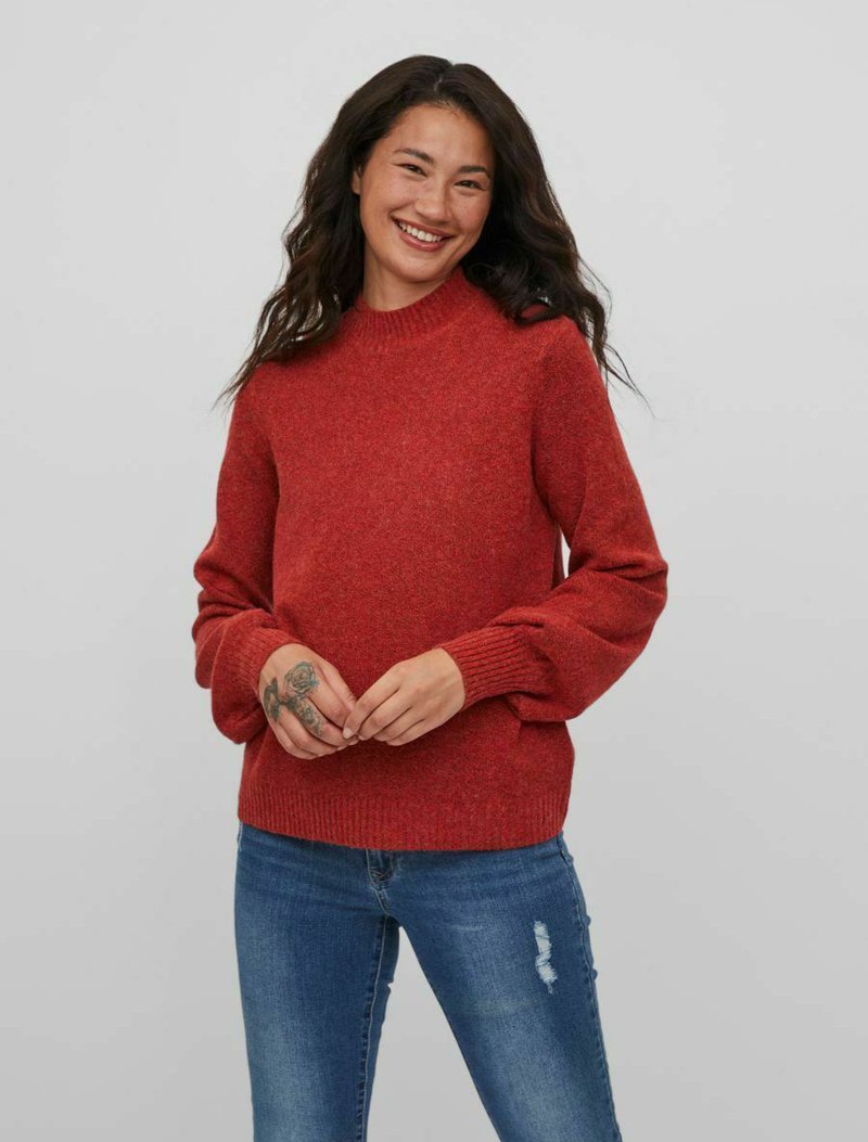 VILA Jersey de punto - pompeian red/rojo oscuro jaspeado - Zalando.es