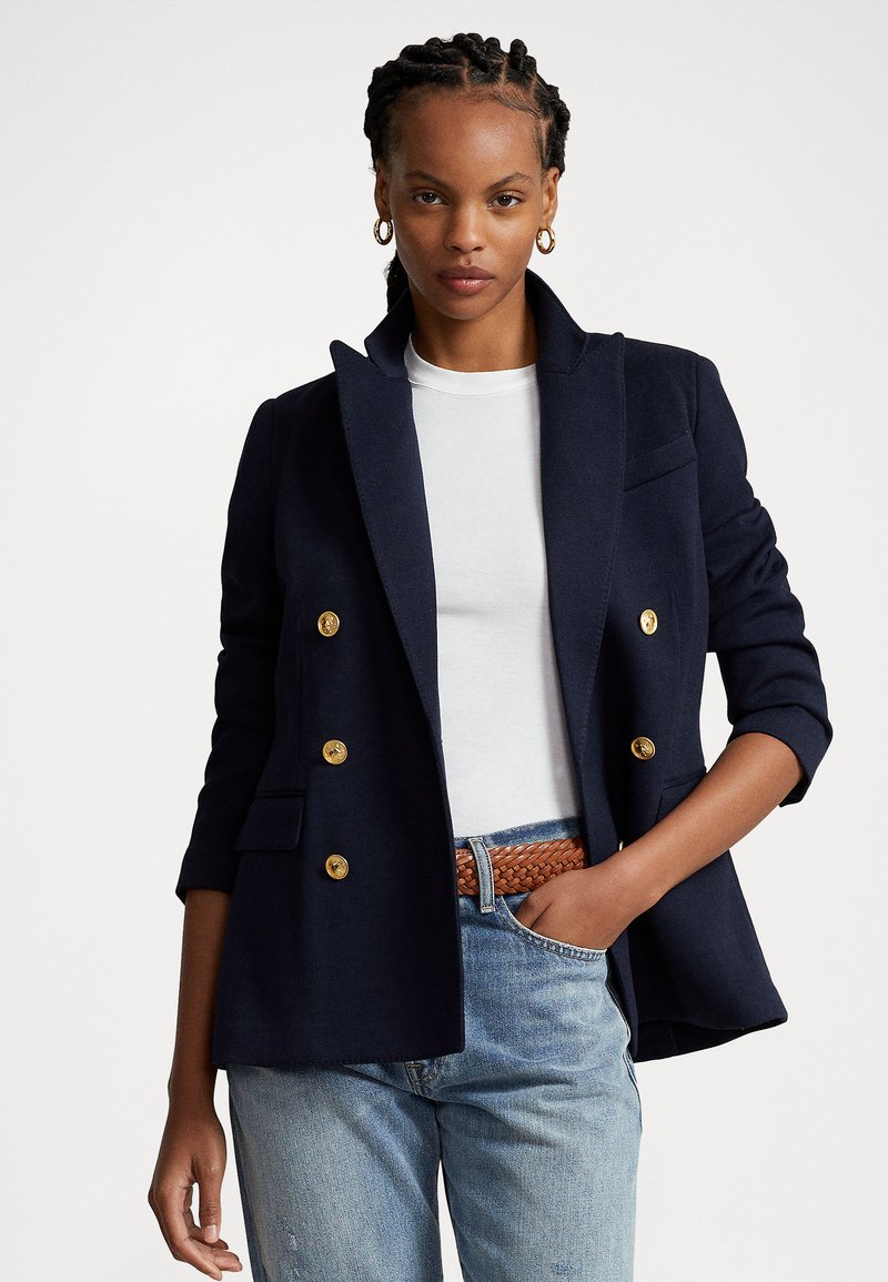 Polo Ralph Lauren KNIT DOUBLE-BREASTED BLAZER - Blazer - park avenue ...