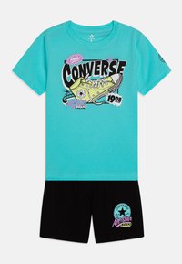 Converse SUN FRESH SET - Tričko s potlačou - black/blue/čierna - Zalando.sk