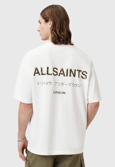 AllSaints REDACT CREW - Printtipaita - ashen white/valkoinen - Zalando.fi