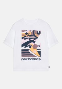New Balance Print T-shirt - bright white/white - Zalando