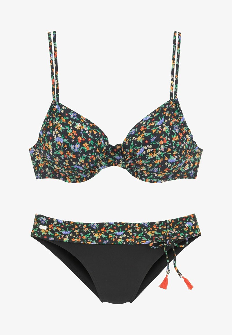 Buffalo Bikini Schwarz Bedruckt Mehrfarbig Zalando De