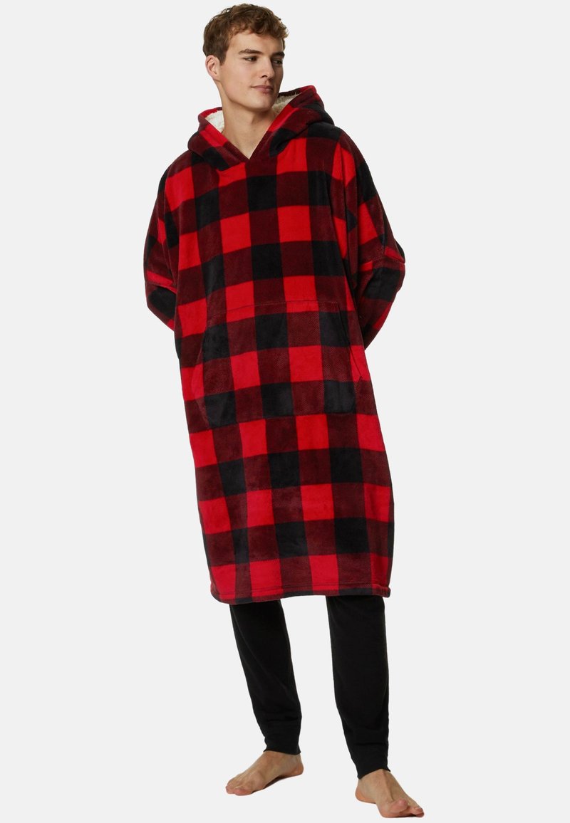 Marks & Spencer LONGER LENGTH CHECKED - Felpa con cappuccio - red mix ...