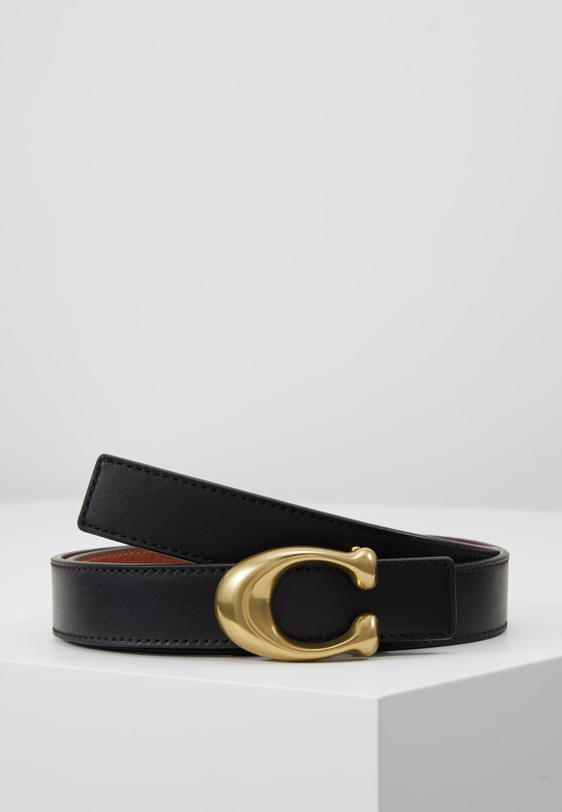 COACH SCULPTED REVERSIBLE BELT - Bælter - saddle/sort - Zalando.dk