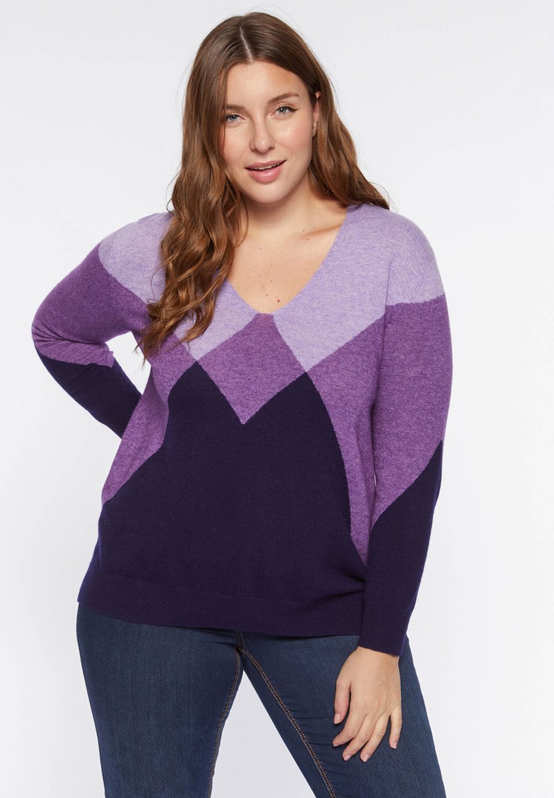 Fiorella Rubino DE ROMBOS CON ESCOTE DE PICO - Maglione - viola ...