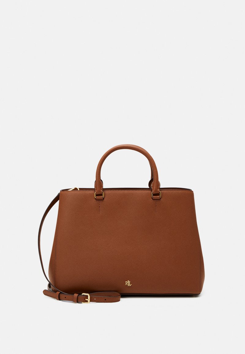 Lauren Ralph Lauren CROSSHATCH LEATHER LARGE HANNA SATCHEL - Håndtasker ...