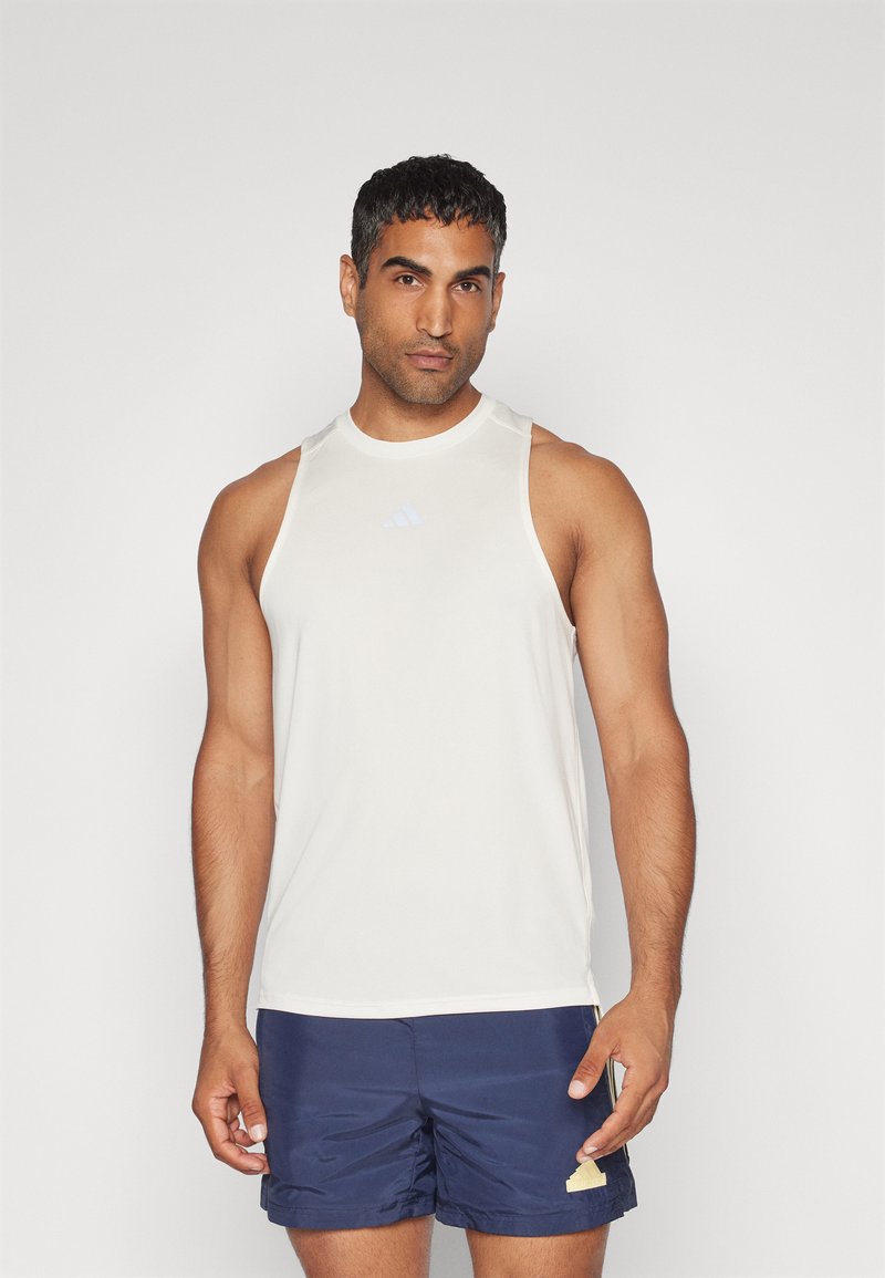 adidas Performance WORKOUT STRIPES TANK - Top - chalk white/offwhite ...
