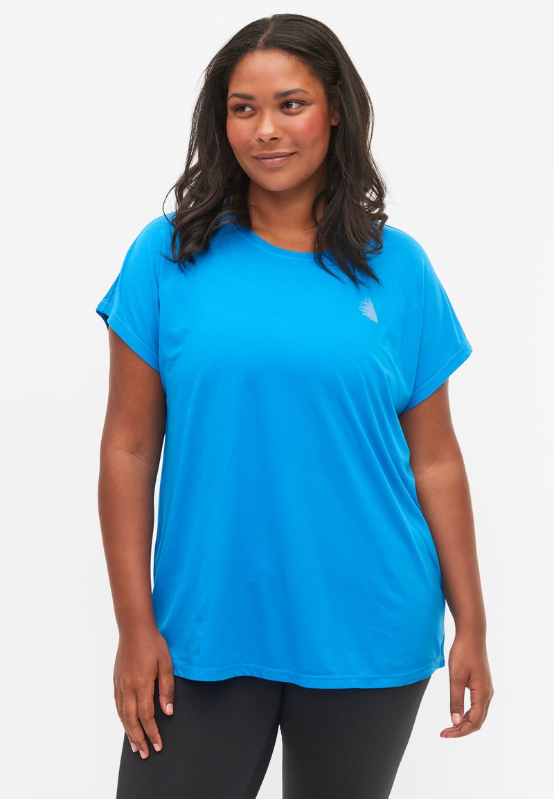 Active by Zizzi KURZARM - T-paita - brilliant blue/neonsininen - Zalando.fi