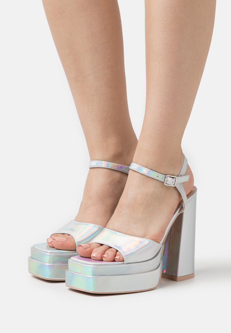 RAID CASSILIA - Platform sandals - silver/silver-coloured - Zalando.co.uk
