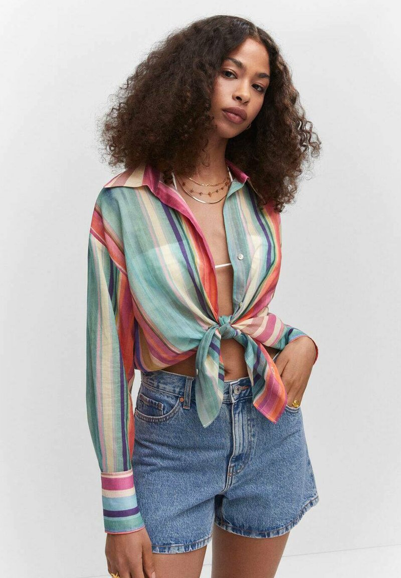 Mango PIRU - Button-down blouse - pink - Zalando.co.uk