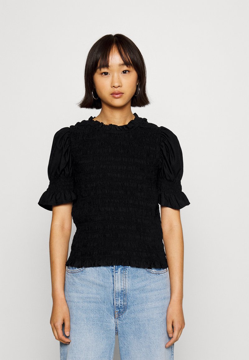 GAP Petite PUFF SMOCKED - T-Shirt basic - black/schwarz - Zalando.de