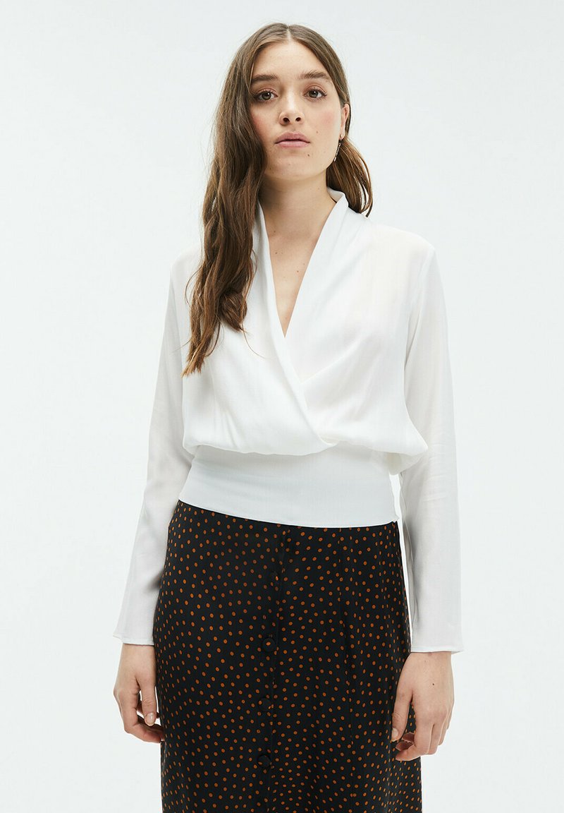 System Action WITH CROSSOVER NECKLINE - Blouse - white/blanc - ZALANDO.FR