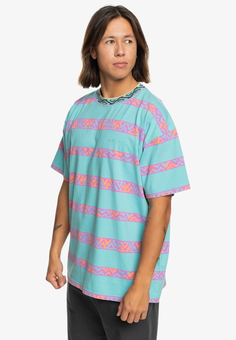 Quiksilver TAKE US BACK SS - T-Shirt print - marine blue heritage stripe/blau - Zalando.at