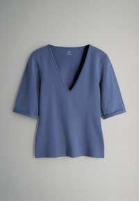 THE SET REGULAR FIT - 4 PACK V-NECK TURN UP - Basic póló - navy blue ...