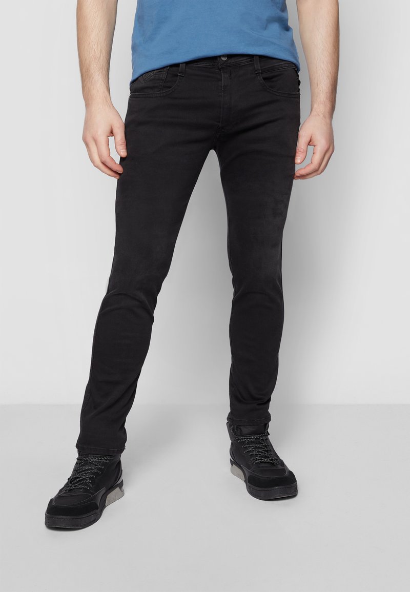 Replay ANBASS HYPERFLEX CLOUDS - Jeans Slim Fit - black/black denim ...