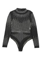 Organza Lingerie LANGARMBODY MIT GLITZER STRASSSTEINEN - Body - schwarz ...