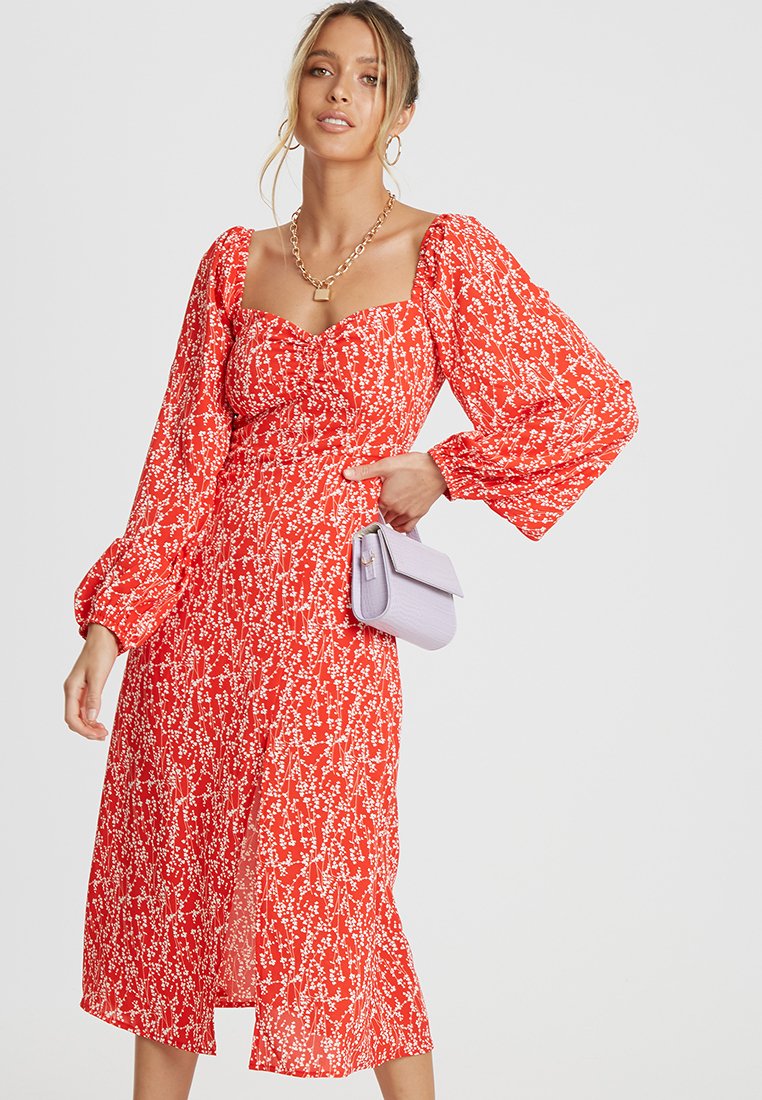 SÁVEL IVANCA - Robe de jour - red blossom/rouge - ZALANDO.FR