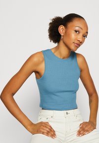 Weekday PURE CROP TANK 3 PACK - Top - blue medium dusty/schwarz ...