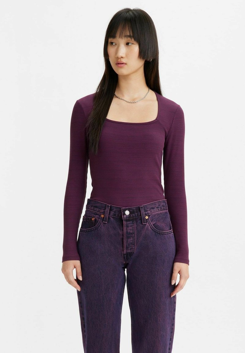 Levi's® MAGNOLIA - Long sleeved top - forest plum/mottled black ...