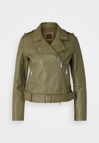 BOSS SAMELI - Læderjakker - dark green/mørkegrøn - Zalando.dk