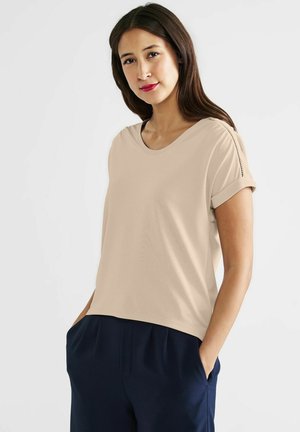 b.young BYMMPIMBA - T-Shirt basic - cement melange/beige-meliert - Zalando.de