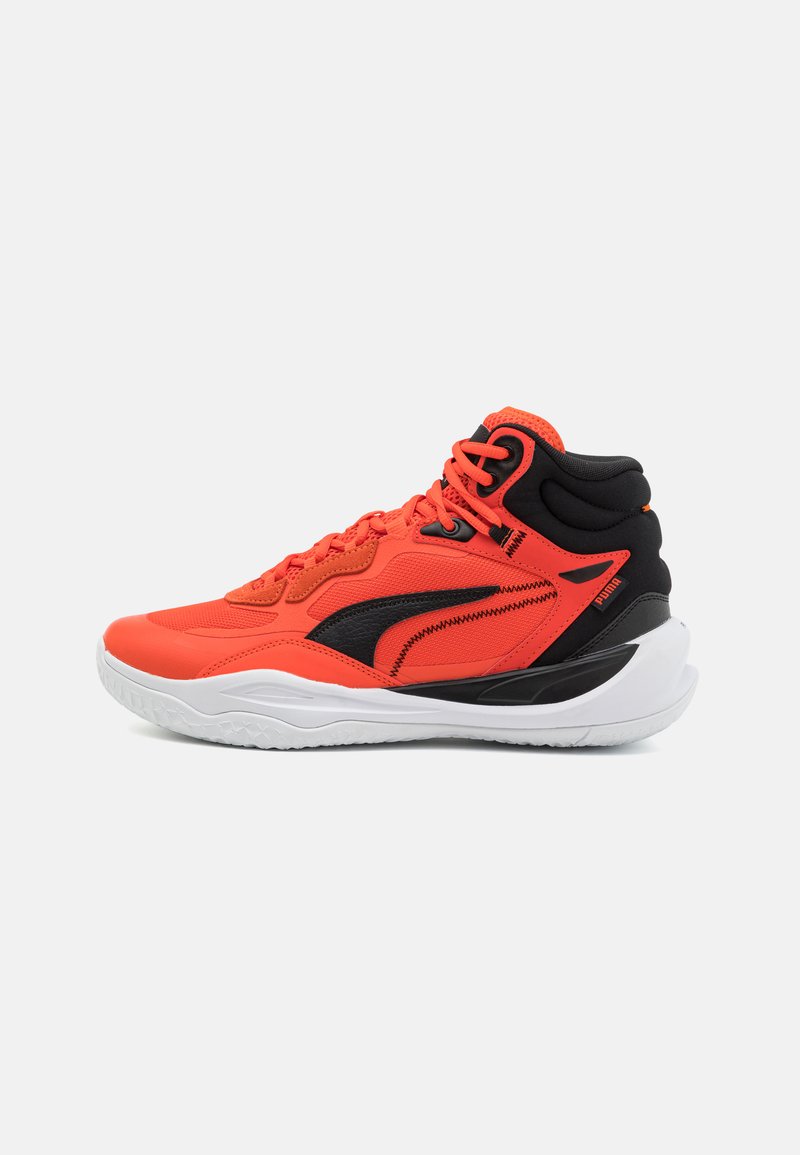 Puma PLAYMAKER PRO MID - Basketball shoes - red blast/fiery red/black ...