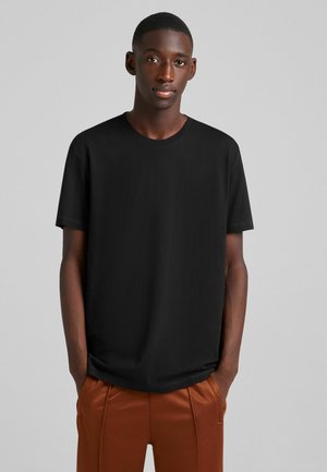 Massimo Dutti SHORT SLEEVE - T-shirt basic - black/zwart - Zalando.nl