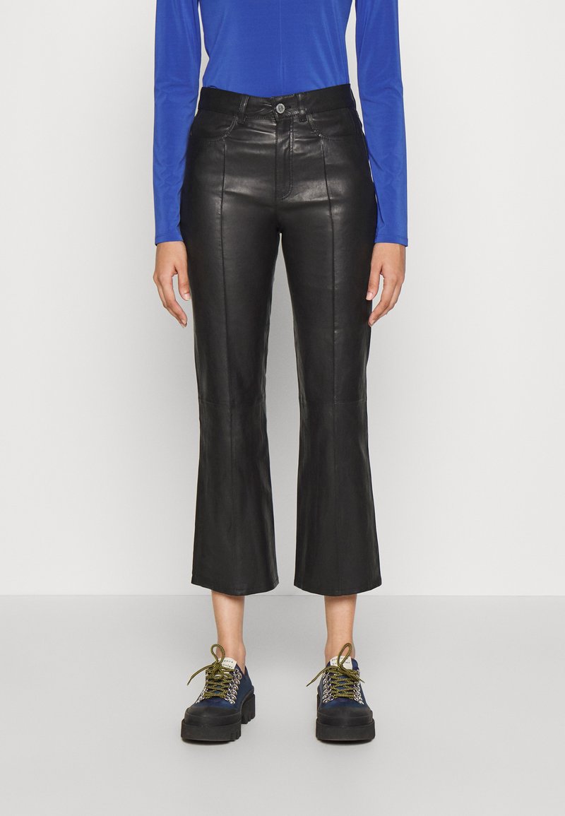 RIANI Leather trousers - black - Zalando.de