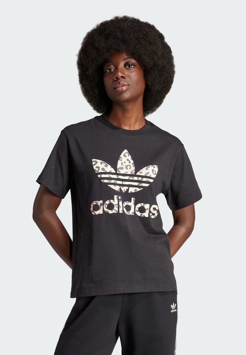 adidas Originals TREFOIL TEE - Print T-shirt - black - Zalando.ie