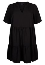 Zizzi KORTÆRMET - Day dress - black - Zalando.ie
