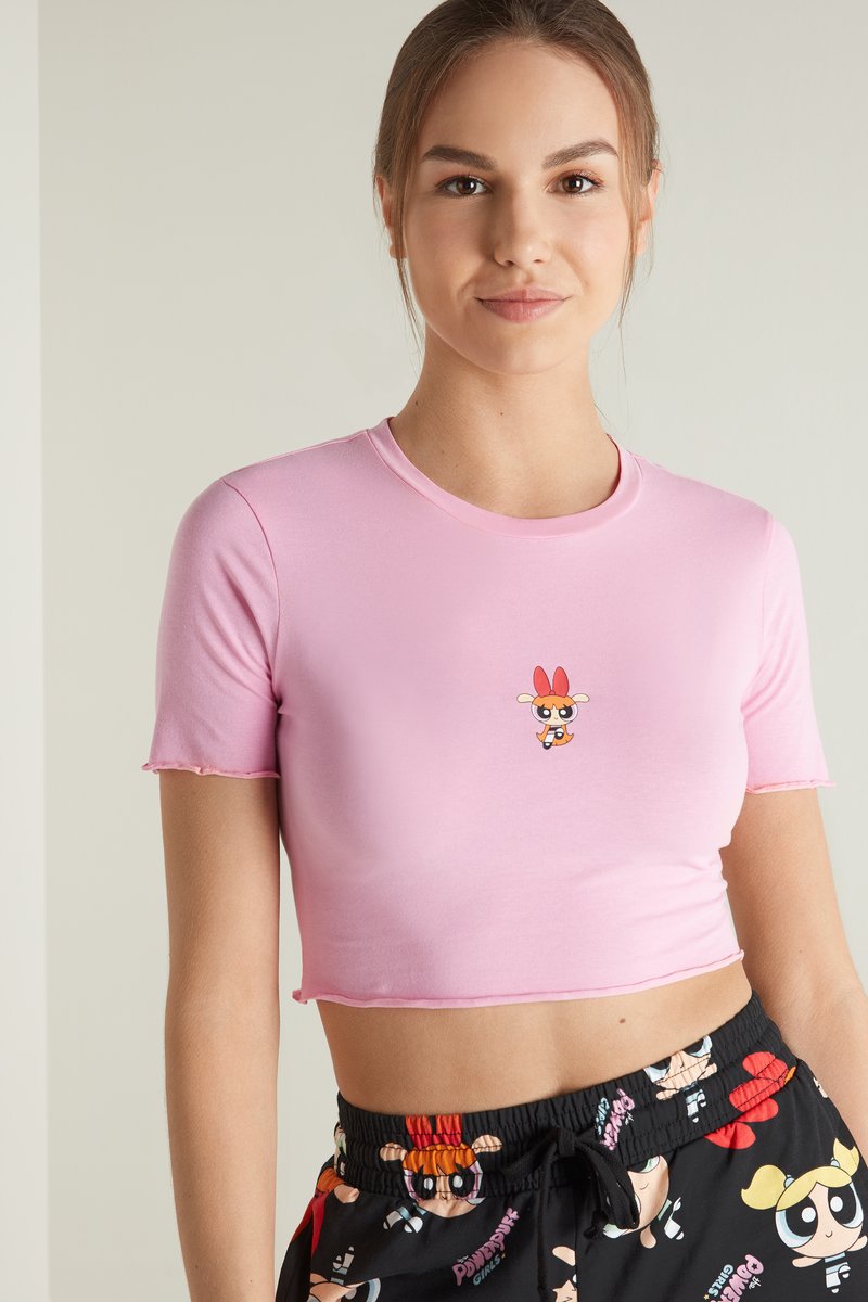 Tezenis MIT MUSCHELKANTE POWERPUFF GIRLS - T-Shirt print - rosa pink ...