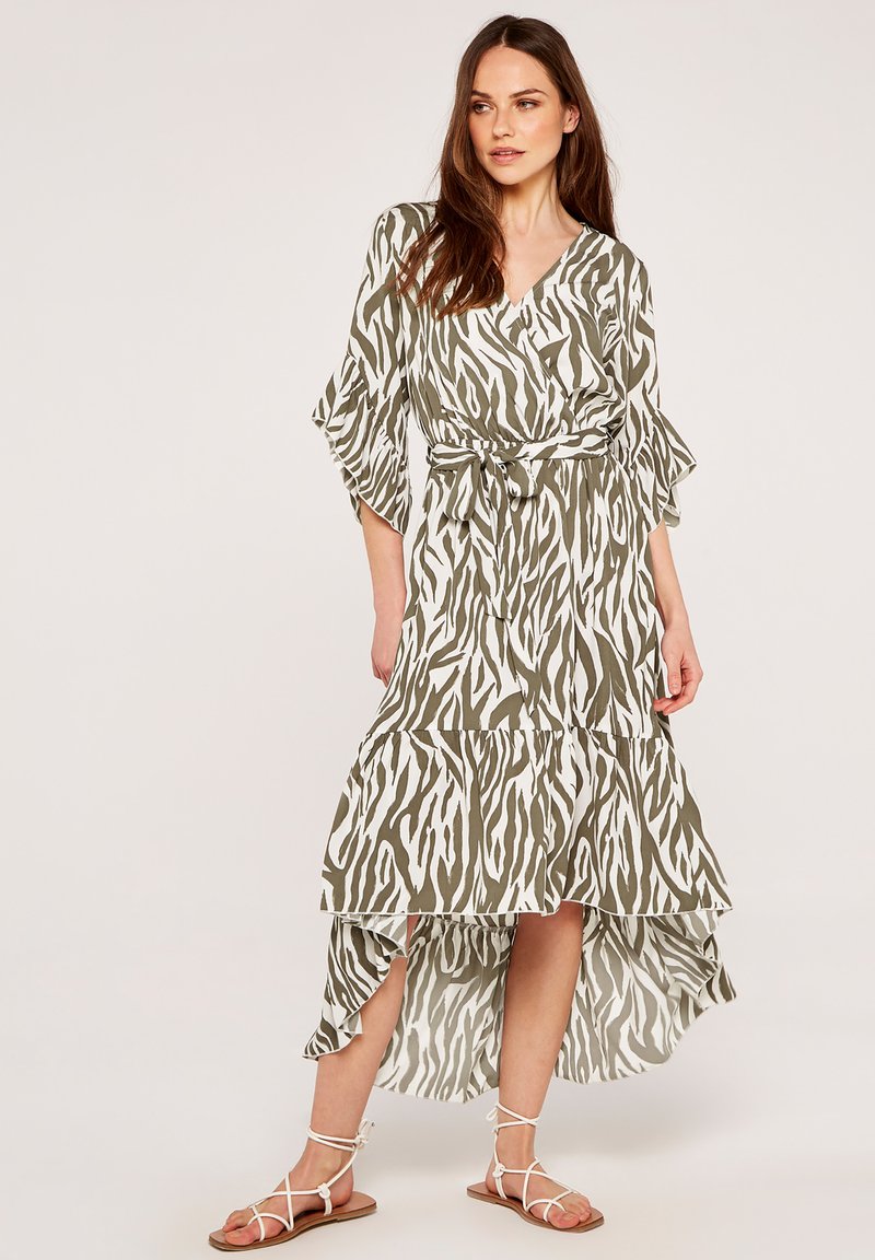 Apricot ZEBRA PRINT DIPPED HEM MIDI - Hverdagskjole - cream/beige ...