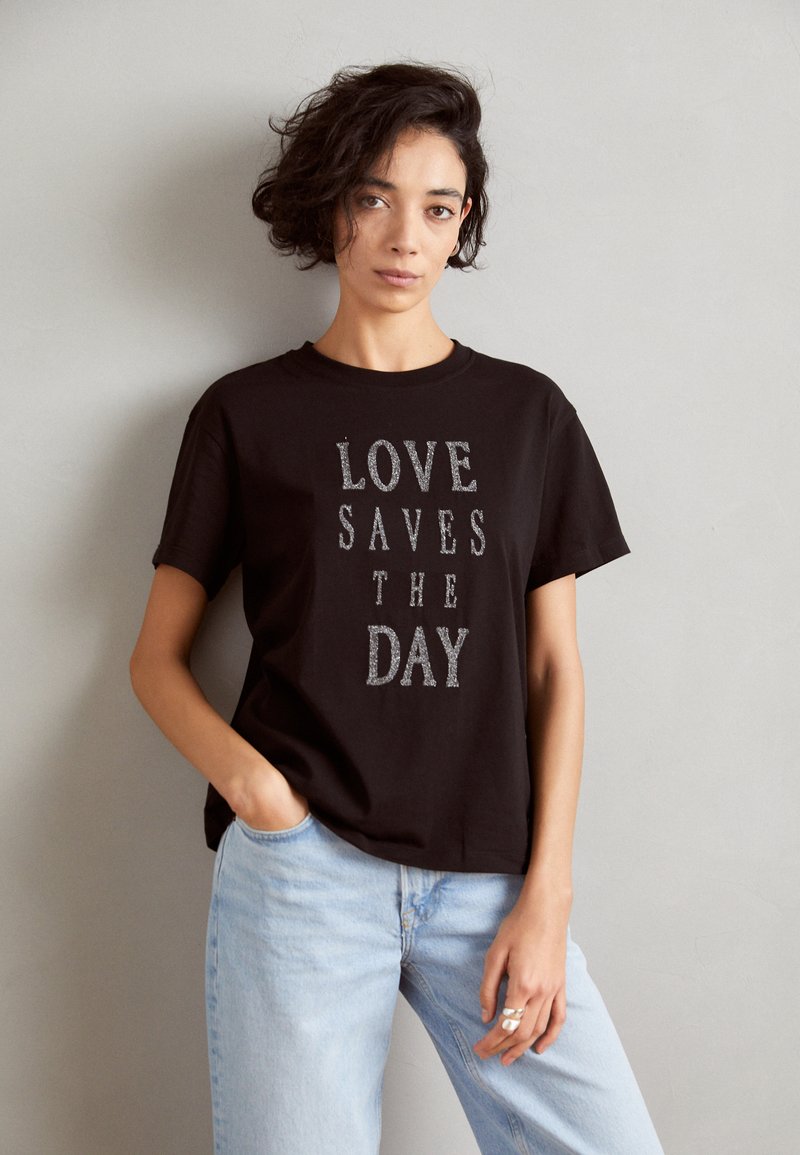 Mos Mosh GLAM TEE - Print T-shirt - black - Zalando.ie