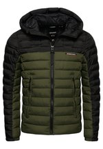 Superdry CODE XPD RADAR QUILT MIX - Winter jacket - dark moss/khaki ...