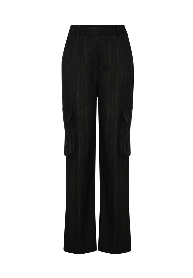 adL Cargobukser - striped anthracite/sort - Zalando.dk