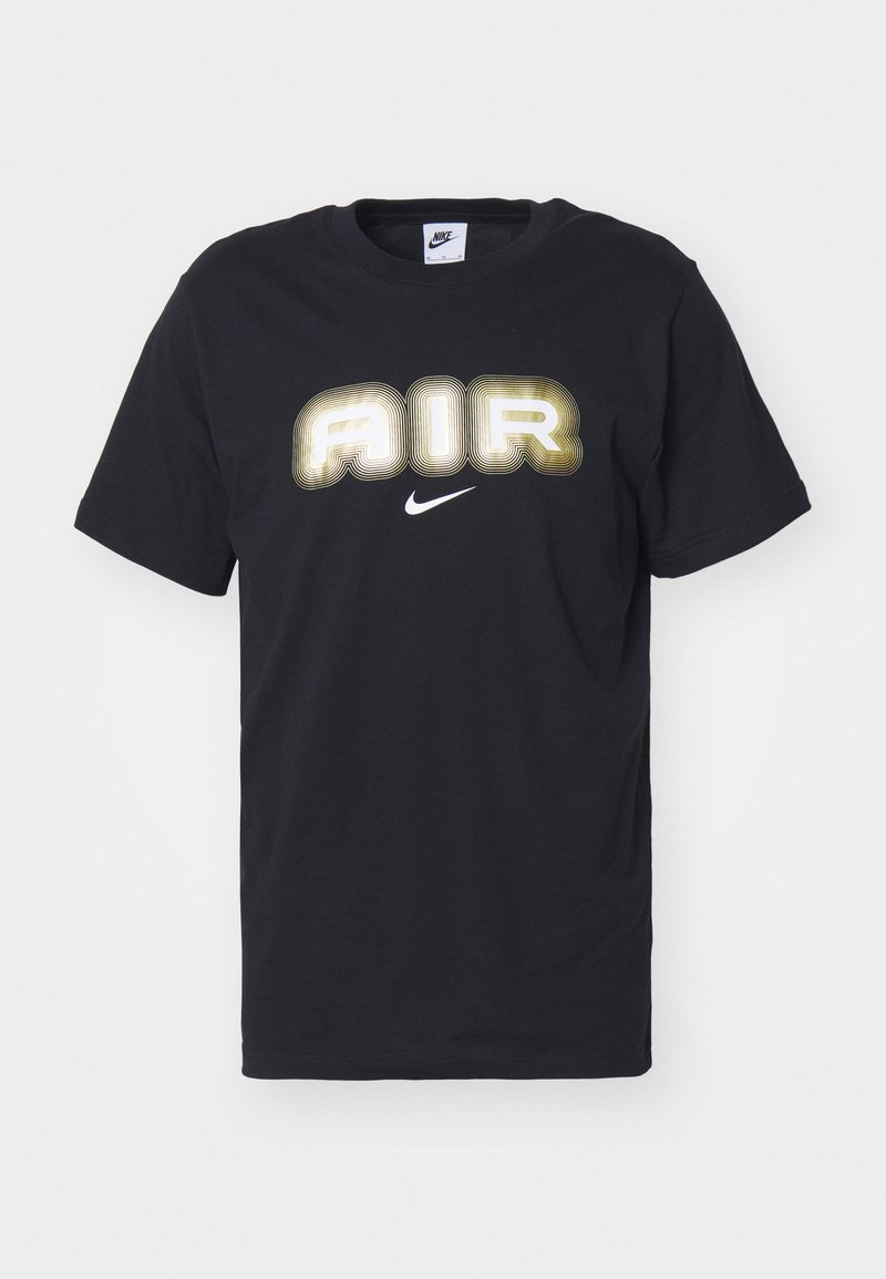Nike Sportswear AIR GRAPHIC TEE - T-shirts med print - black/metallic ...