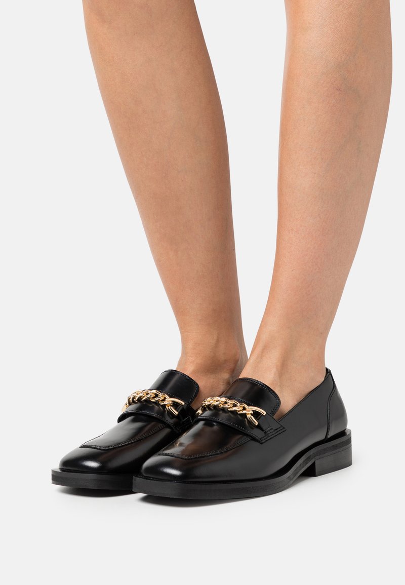 Walk London LOLA CHAIN LOAFER - Slip-ons - smooth black/black - Zalando ...