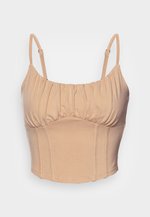 Hollister Co. BARE RUCHED BUST SEAMED WAIST - Débardeur - irish cream ...