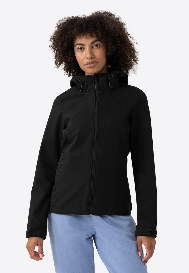4F Chaqueta softshell - deep black/marrón claro - Zalando.es