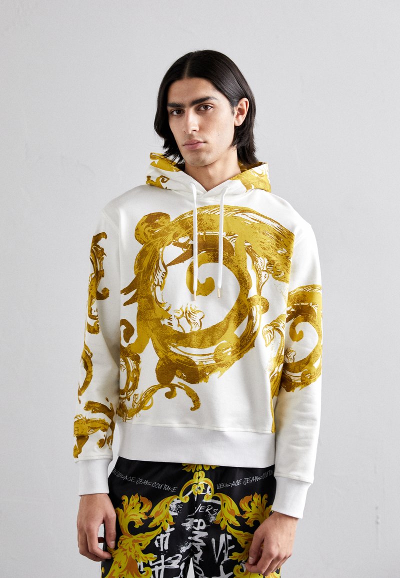 Versace Jeans Couture PANEL BAROQUE - Sweatshirt - white/gold/white ...