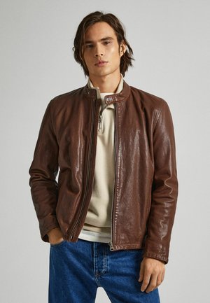 Serge Pariente ERIC HOOD - Læderjakker - mocca/mørkebrun - Zalando.dk