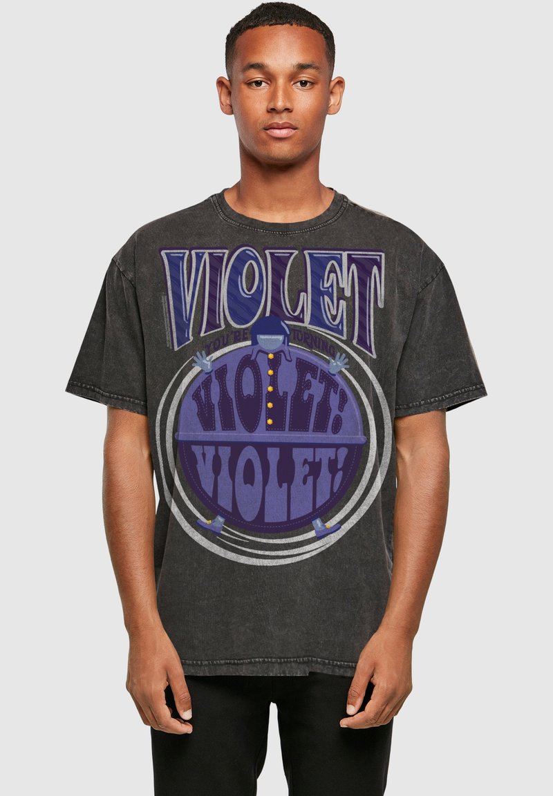 ABSOLUTE CULT WILLY WONKA - VIOLET TURNING VIOLET ACID WASHED - Print T ...