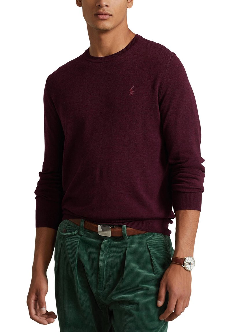 Polo Ralph Lauren LONG SLEEVE - Pullover - aged wine heather/bordeaux ...