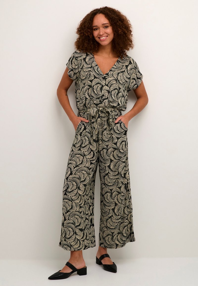 Kaffe KAMARTA - Jumpsuit - black deep antique white print/black ...