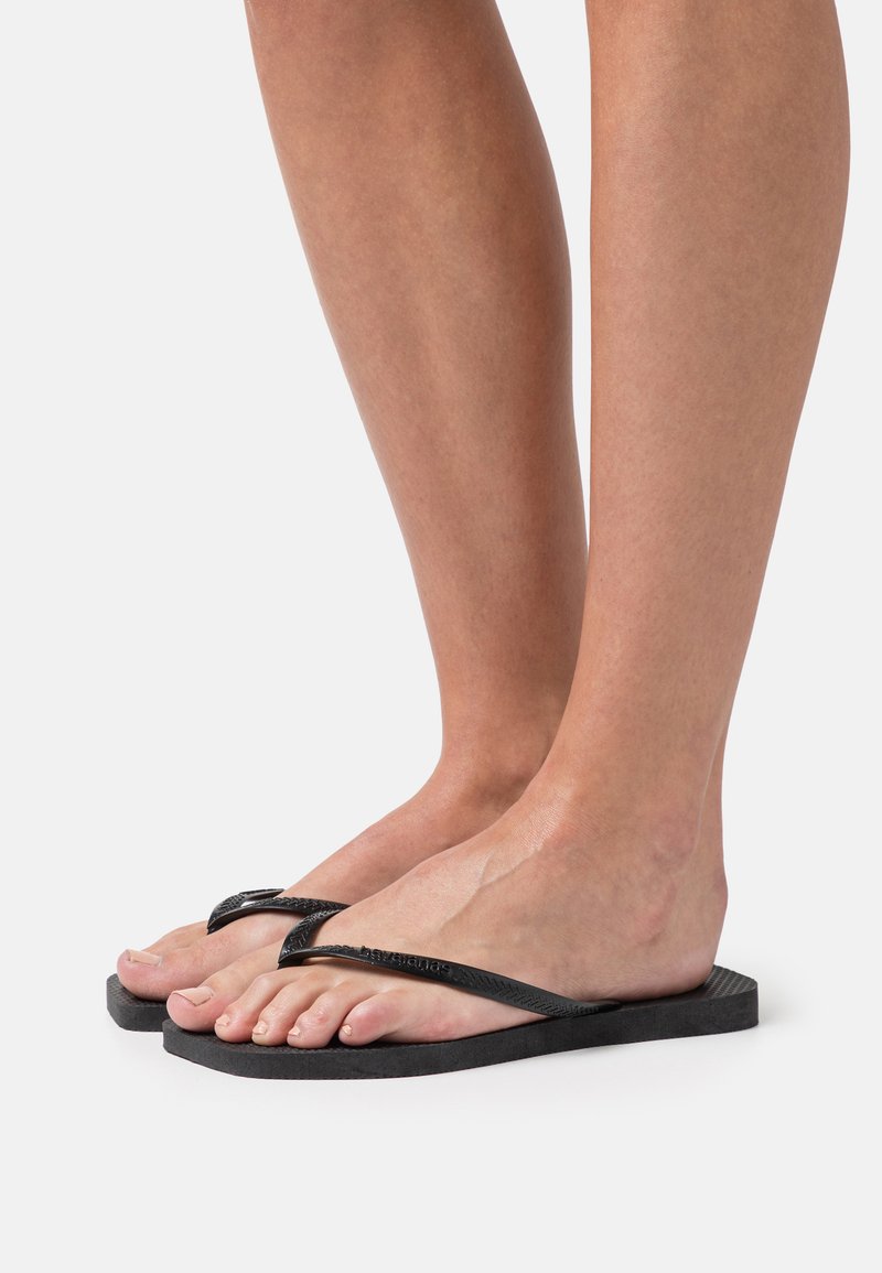 Havaianas SLIM SQUARE - Sandály s odděleným palcem - black/černá ...