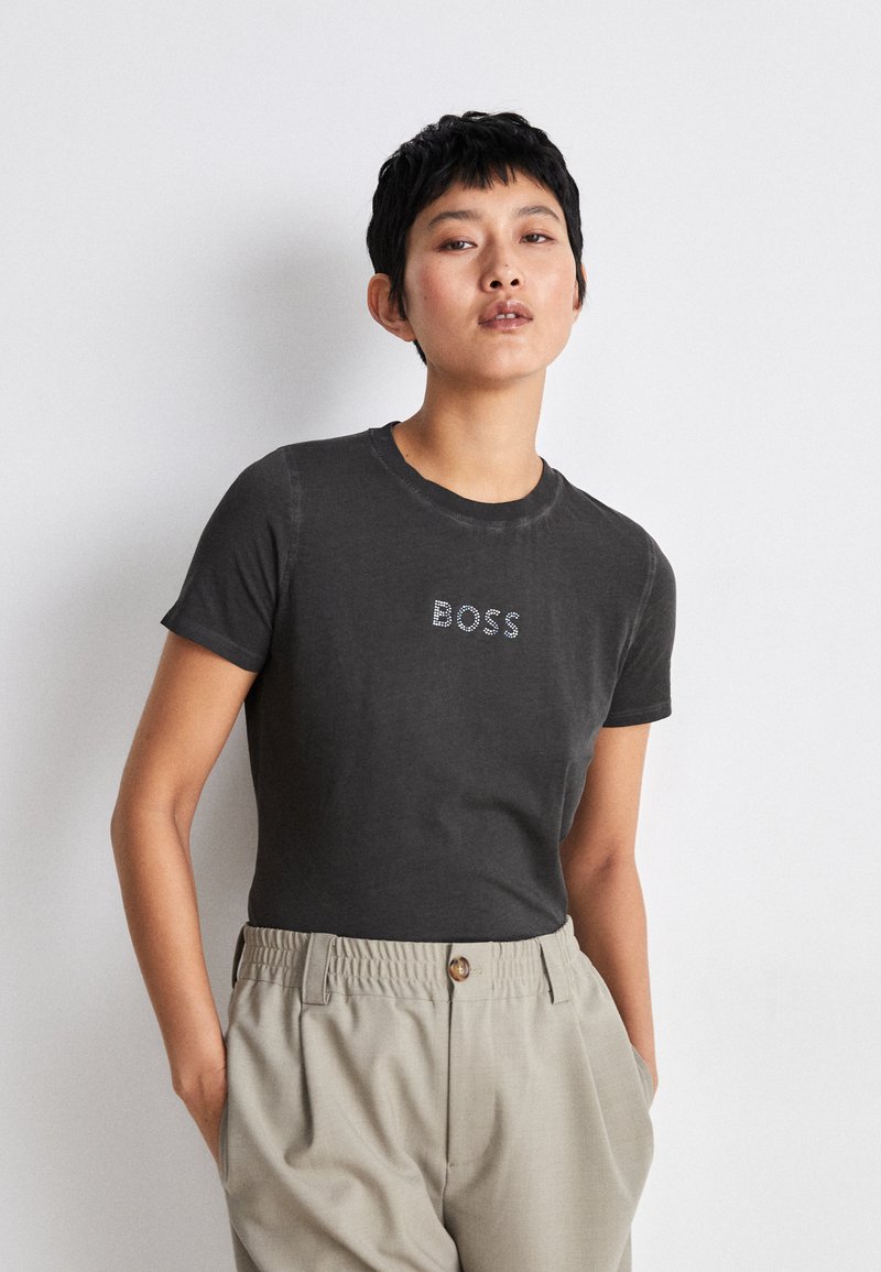 BOSS Print T-shirt - black - Zalando.ie
