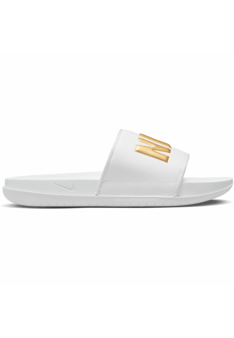 Nike Sportswear Pool slides - white metallic gold white/white - Zalando.de