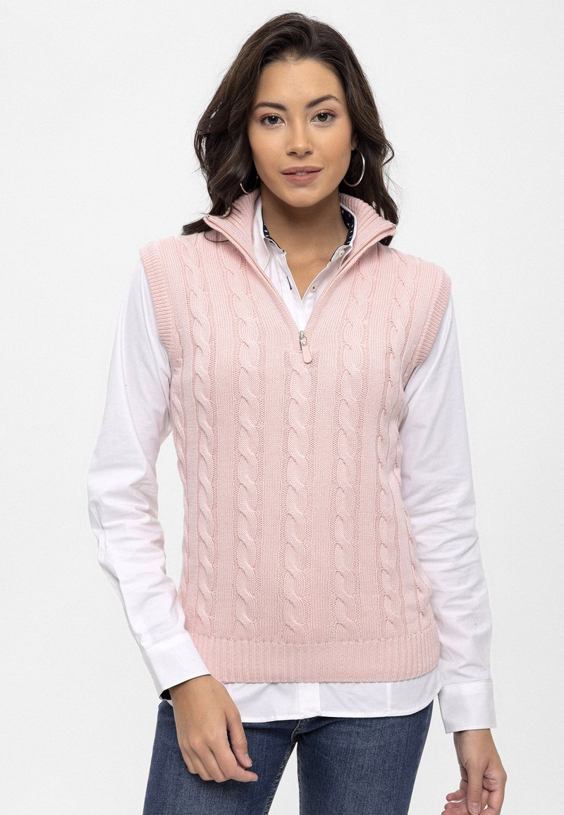 Felix Hardy CABLE HALF ZIPPER SLEEVELESS - Striktrøje - pink - Zalando.dk