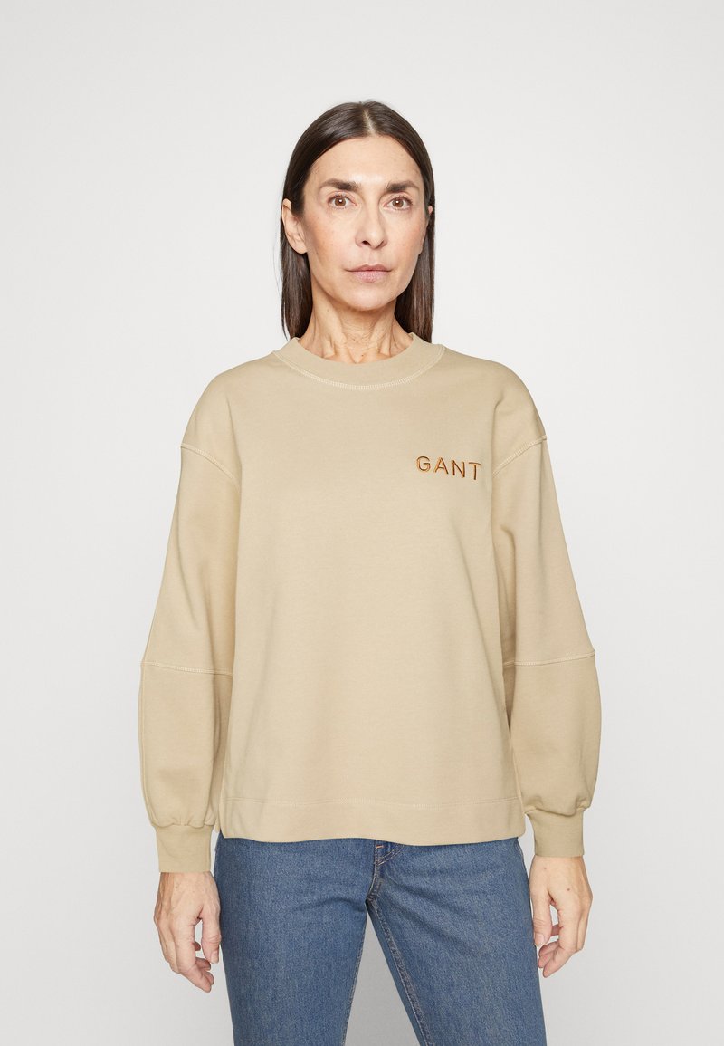 GANT LOGO VOLUME C NECK - Sweatshirt - dry sand/sand - Zalando.co.uk